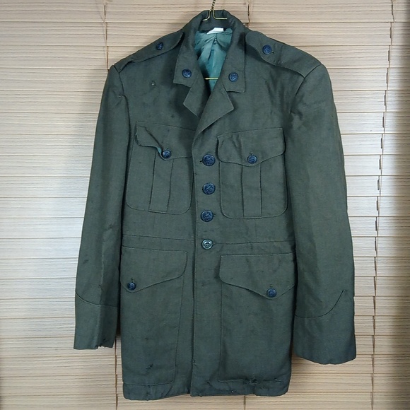 Jackets & Coats | Damaged Distressed Military Marine Corps Blazer Coat ...